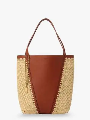 Chloé Spin Leather And Raffia Shoulder Bag - Multicolor