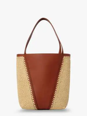 Chloé Leather And Raffia Shoulder Bag