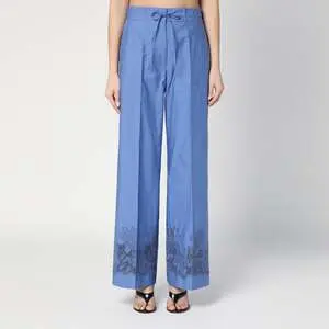 P.a.r.o.s.h Embroidered Cotton Pants - Blue