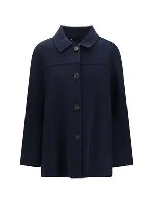 Max Mara S Giugno Short Virgin Wool Coat - Blue