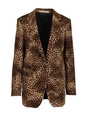 TAGLIATORE TAGLIATORE Single-Breasted Animalier Cotton Blazer