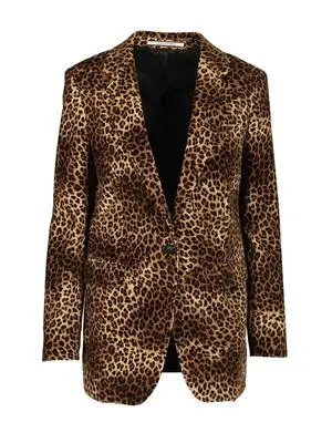 TAGLIATORE TAGLIATORE Single-Breasted Animalier Cotton Blazer
