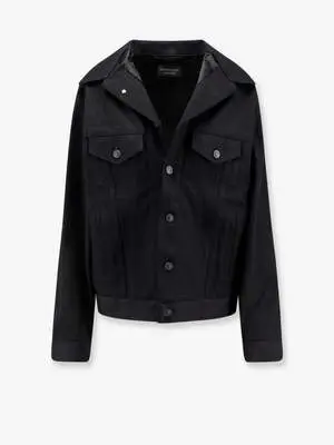 Balenciaga Standing Denim Jacket - Black