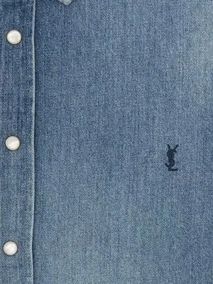 Saint Laurent Cassandre Horizon Blue Denim Shirt