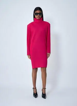 Saint Laurent High Neck Dress - Red