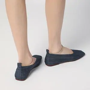 MARIA LUCA Denim Augusta Ballerina - Blue