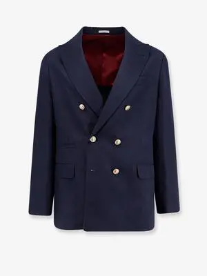 Brunello Cucinelli Silk And Linen Blazer - Blue
