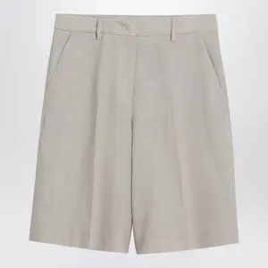 GOLDEN GOOSE Beige Melange Wool-blend Bermuda - Cream
