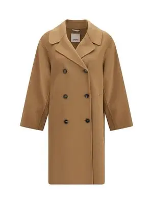 Max Mara MAX MARA Magnolia Double-Breasted Virgin Wool Coat Cream