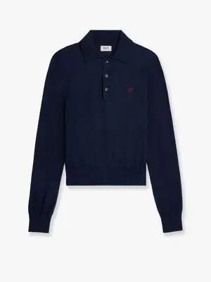 Celine Cotton Polo Sweater - Blue