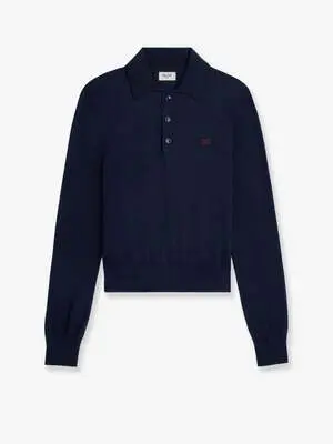 Celine Cotton Polo Sweater - Blue