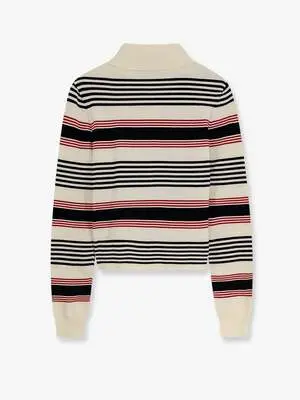 Celine Celine Women Striped Cotton Polo Sweater Multicolor