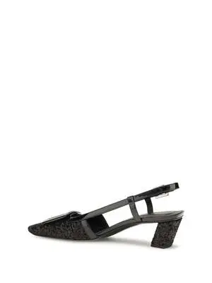 ROGER VIVIER Belle Vivier Shiny-effect Slingback Pumps