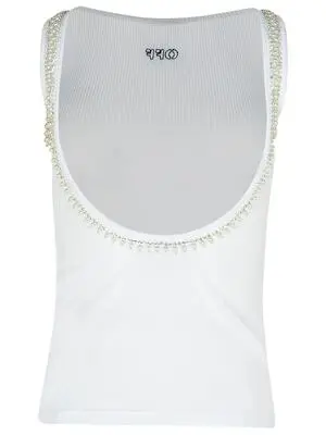 Off-White Viscose Tank Top - White