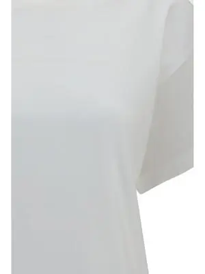 Brunello Cucinelli Cotton T-shirt With Sheer Sleeves And Side Panels