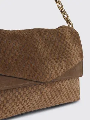 Gucci Interlocking G Suede Bag With Embossed Gg Monogram