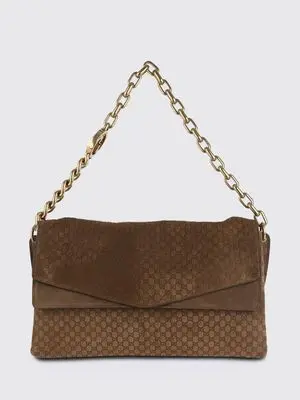 Gucci Interlocking G Suede Shoulder Bag - Brown
