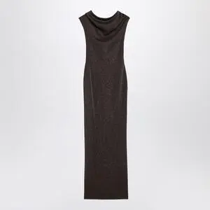 Max Mara Dress In Viscose And Lurex Yarn - Brown