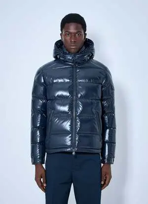 Moncler Maya Hooded Short Down Jacket - Blue