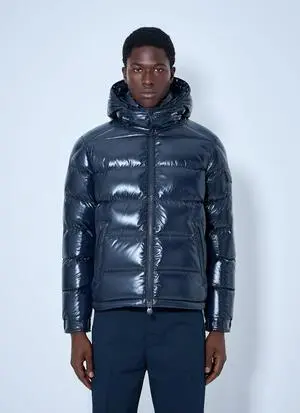 Moncler Maya Hooded Short Down Jacket - Blue