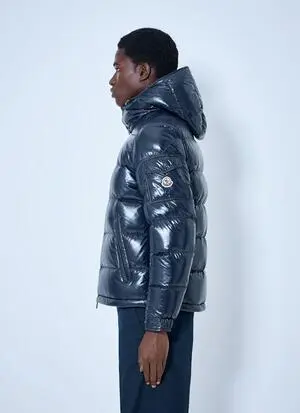 Moncler Maya Hooded Short Down Jacket - Blue