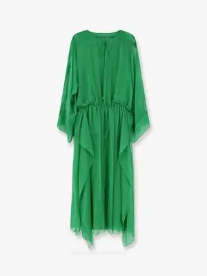 Alberta Ferretti Silk Long Dress - Green