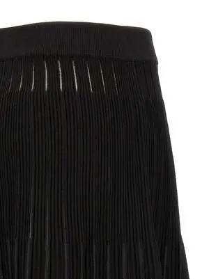 Balmain Pleated Skirt - Black