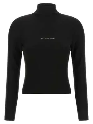 Alexander Wang Ribbed Sweater With Logo - Black