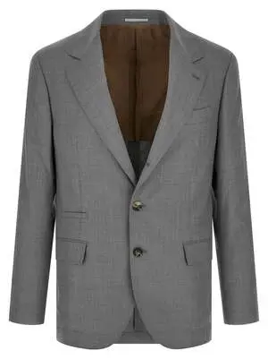 Brunello Cucinelli Hopsack Blazer - Gray