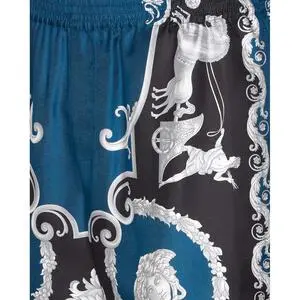 Versace Hall Of Heroes Print Shorts - Blue