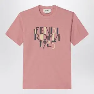 Fendi Cotton T-shirt With Logo Print - Pink