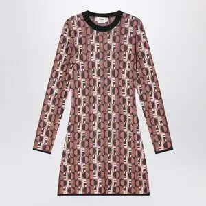 Fendi Viscose Jacquard Dress - Pink