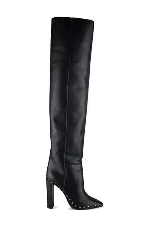 Saint Laurent Leather 76 Boots - Black