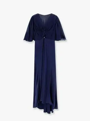 Alberta Ferretti Satin Long Dress - Multicolor