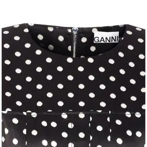 GANNI Polka Dots Satin Corset Top
