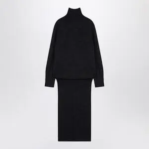Givenchy Dark Grey Turtleneck With Drawstring - Gray