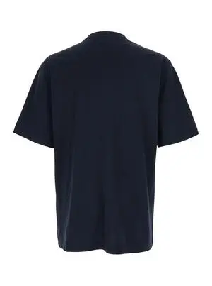 Dolce & Gabbana Blue T-shirt With Logo Embroidery On The Front For - Multicolor