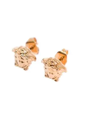 Versace Earrings 'medusa Head' Gold Color In Brass