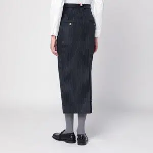 Thom Browne Navy Pinstriped Pencil Skirt