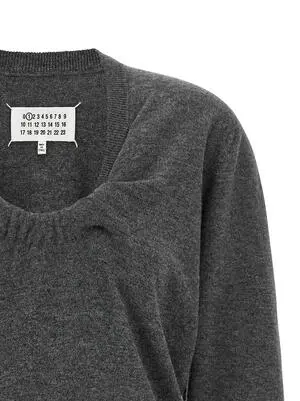 MAISON MARGIELA Twist Wool Sweater - Gray