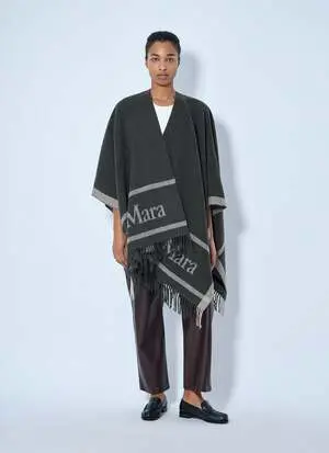 Max Mara Fringed Wrap With Logo Detail