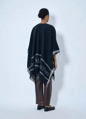 Max Mara Fringed Wool Wrap - Blue