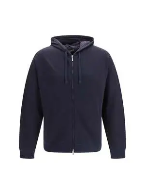 Loro Piana Neem Cotton And Cashmere Bomber Hoodie - Blue