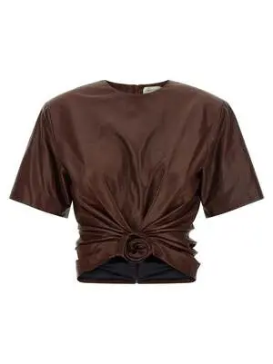 Magda Butrym Leather Short-sleeve Top