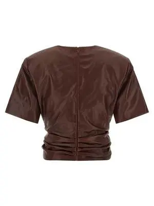 Magda Butrym Leather Short-sleeve Top