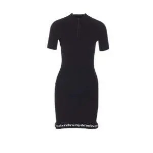 Alexander Wang Logo Half Zip Dress - Black