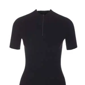Alexander Wang Logo Half Zip Dress - Black