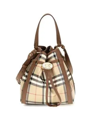 Burberry Mini Check Bucket Bag - Cream