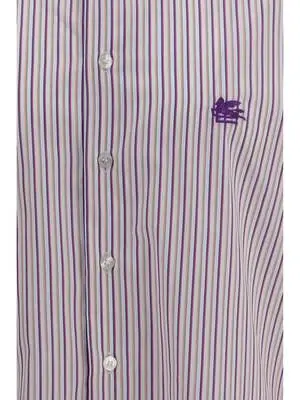 Etro Roma Striped Cotton Shirt With Pegaso Logo