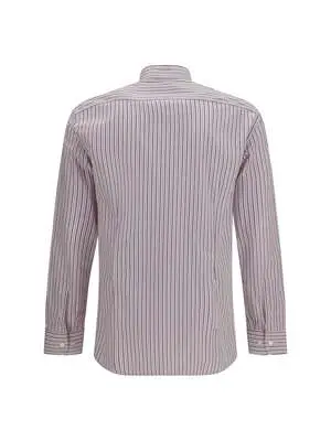 Etro Roma Striped Cotton Shirt With Pegaso Logo - Multicolor